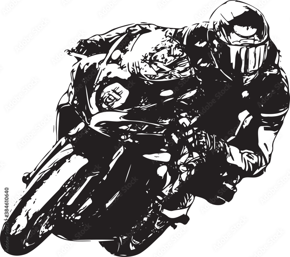 Vector drawing a sports extreme motorcycle Stock Vector | Adobe Stock