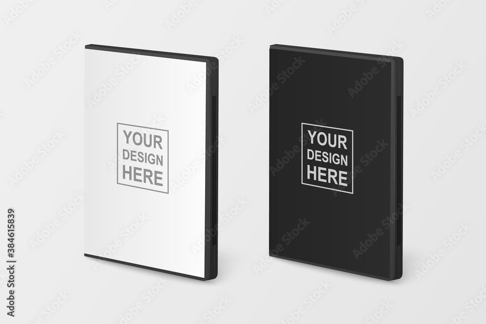 Vector 3d Realistic Blank White and Black CD, DVD Plastc or Paper Cover ...