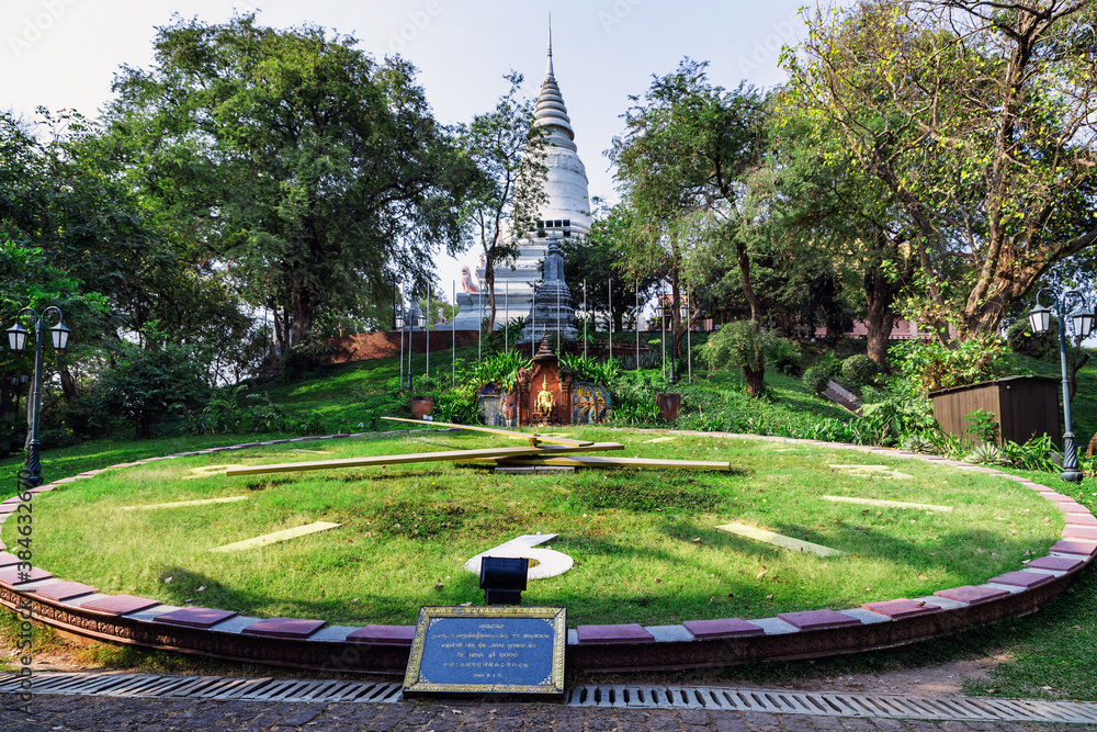 Giant Clock of Wat Phnom Penh, Cambodia Stock Photo | Adobe Stock