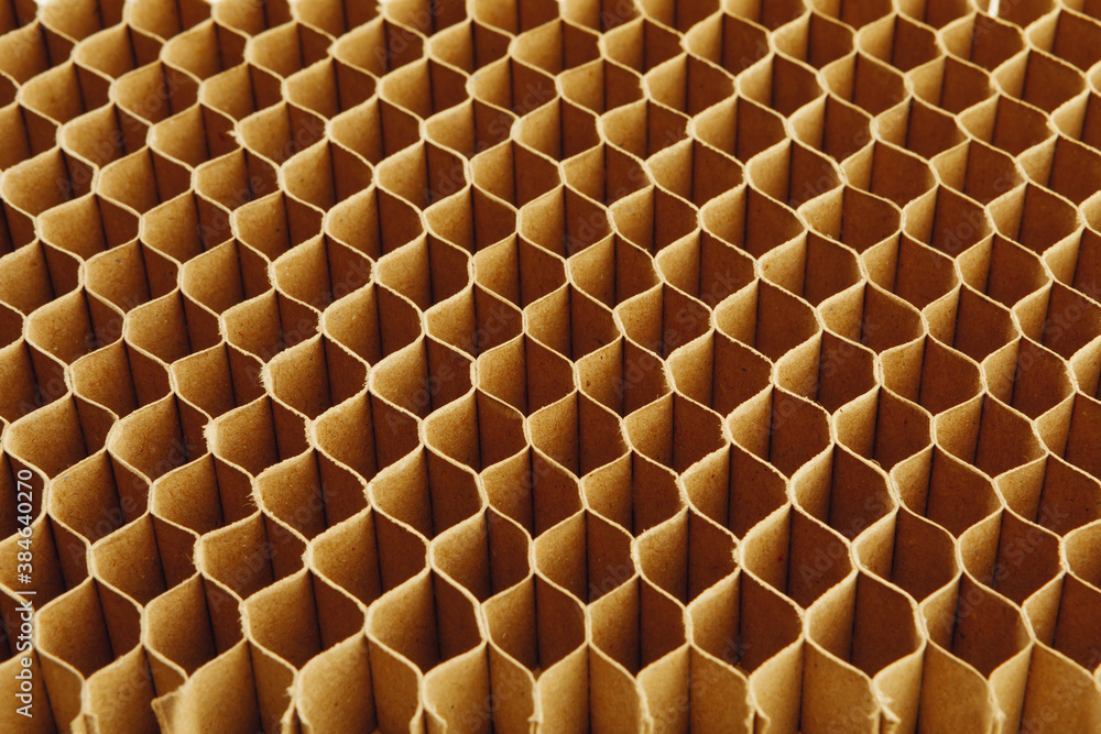 honeycomb cells of cardboard stiffening rib background ภาพถ่ายสต็อก ...