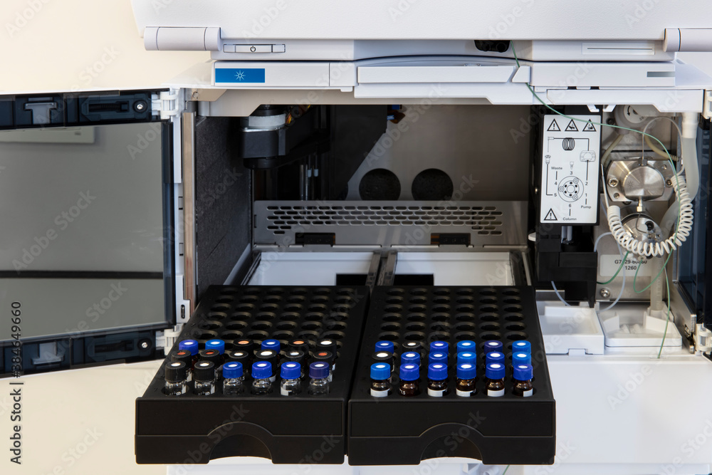High performance liquid chromatography (HPLC) sample vial application ...
