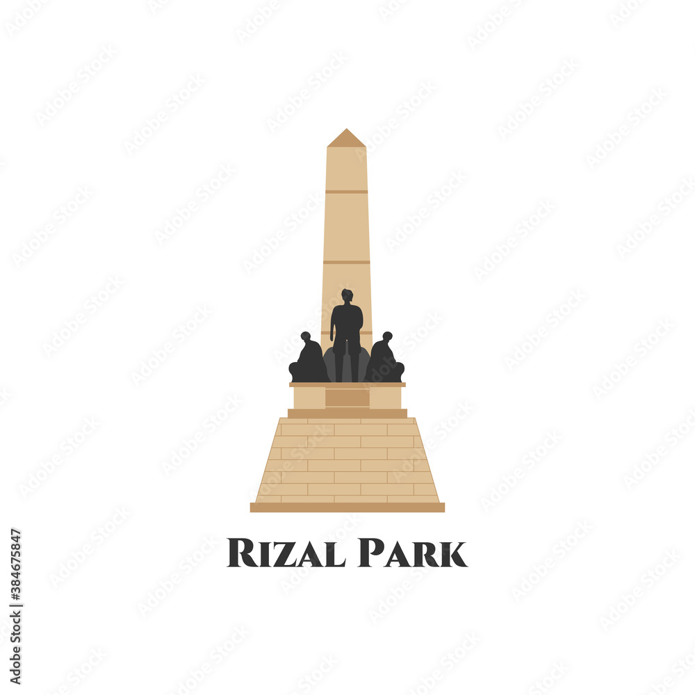 Vector of The Rizal Monument memorial in Rizal Park in Manila ...