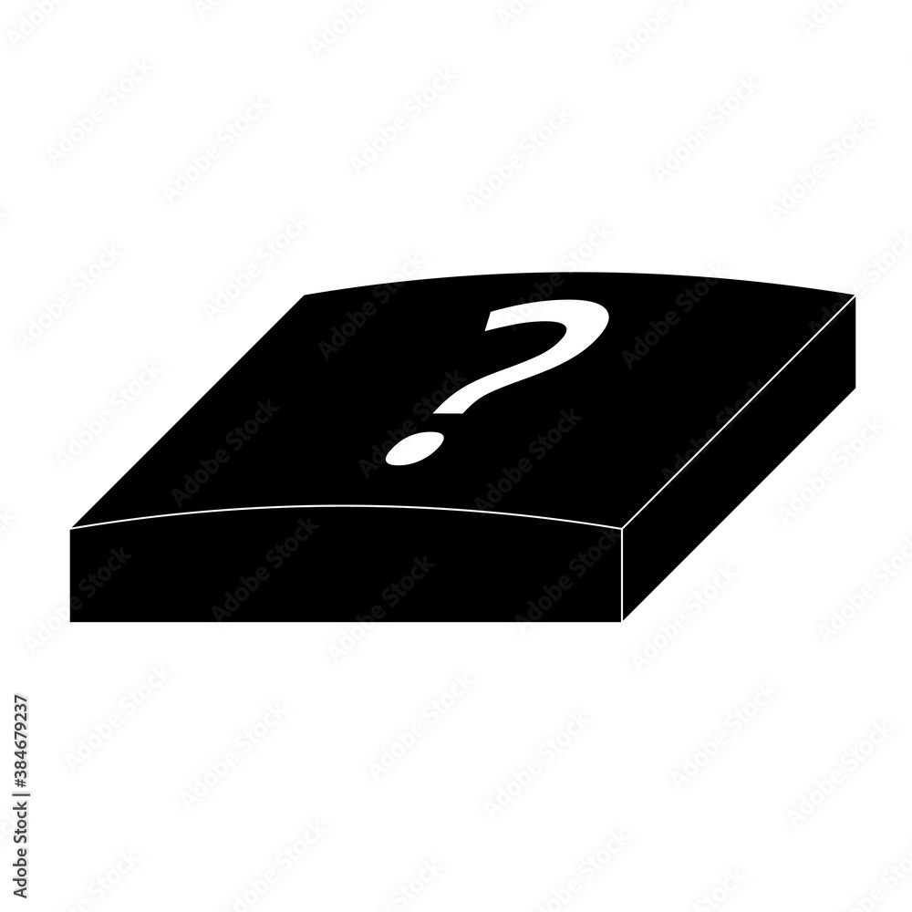 Question black button icon. Vector illustration of question in 3d for ...