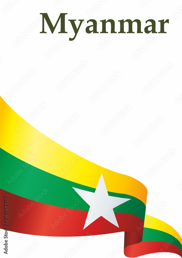 Flag of Myanmar, Republic of the Union of Myanmar. template for award ...