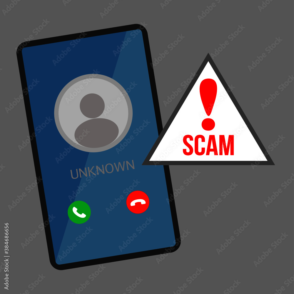 Beware Of Scammer warning vector drawing Stock Vector | Adobe Stock