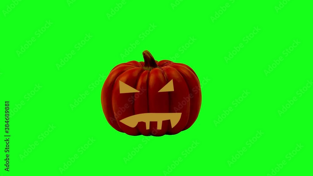 Halloween pumpkin animation on green screen chroma key Stock Video ...
