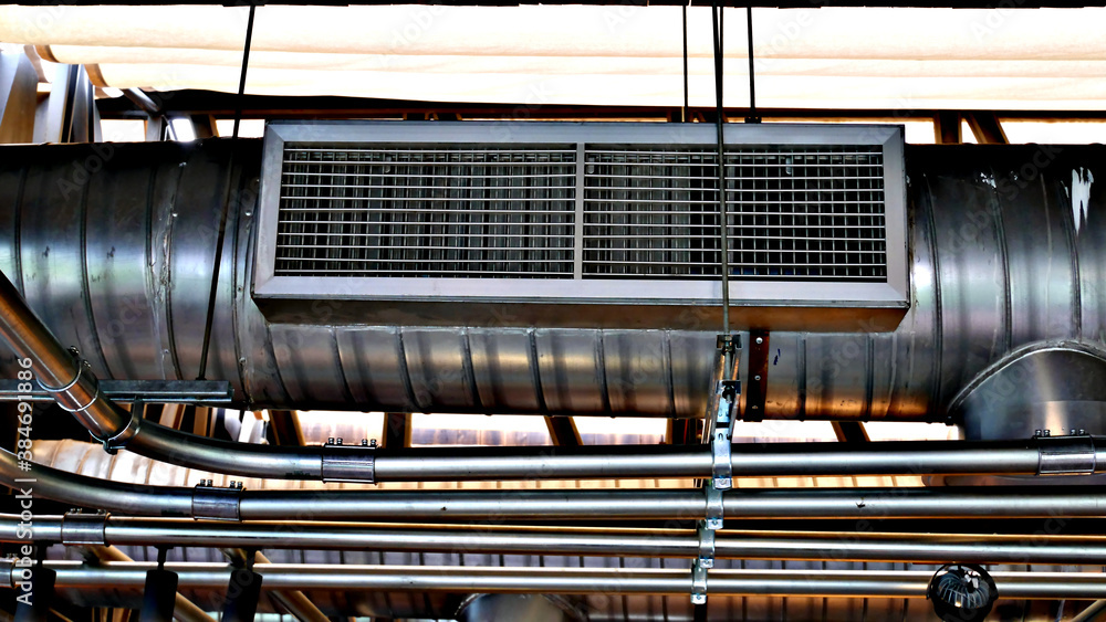 ductwork piping system and ventilation pipes of air condition install ...