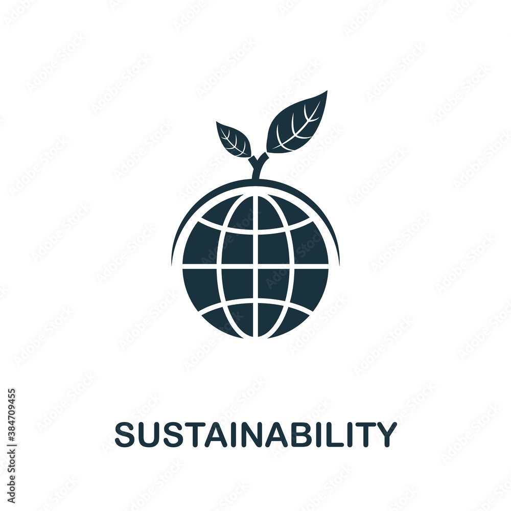 Sustainability icon. Simple element from life skills collection. Filled ...