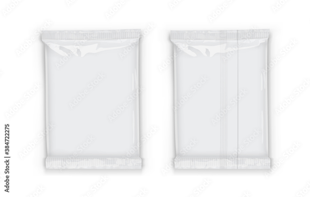 paper white flow packaging with transparent shadows isolated on white ...
