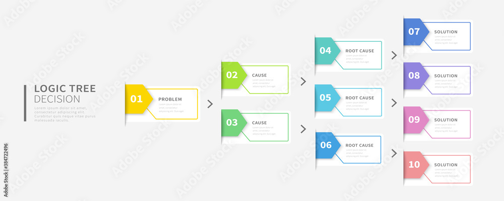 Logic tree diagram infographic Stock Vector | Adobe Stock