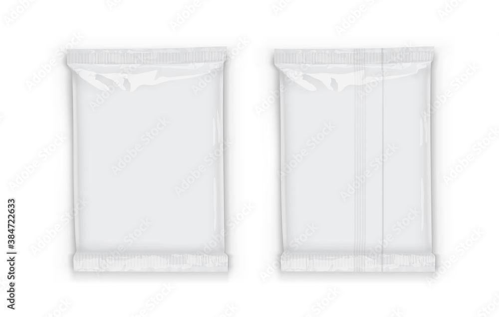 paper white flow packaging with transparent shadows isolated on white ...