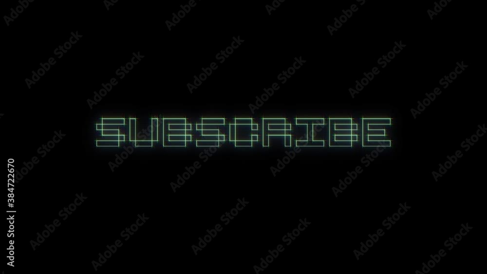 Retro text animation Subscribe. Text fly in center and hold. Computer ...