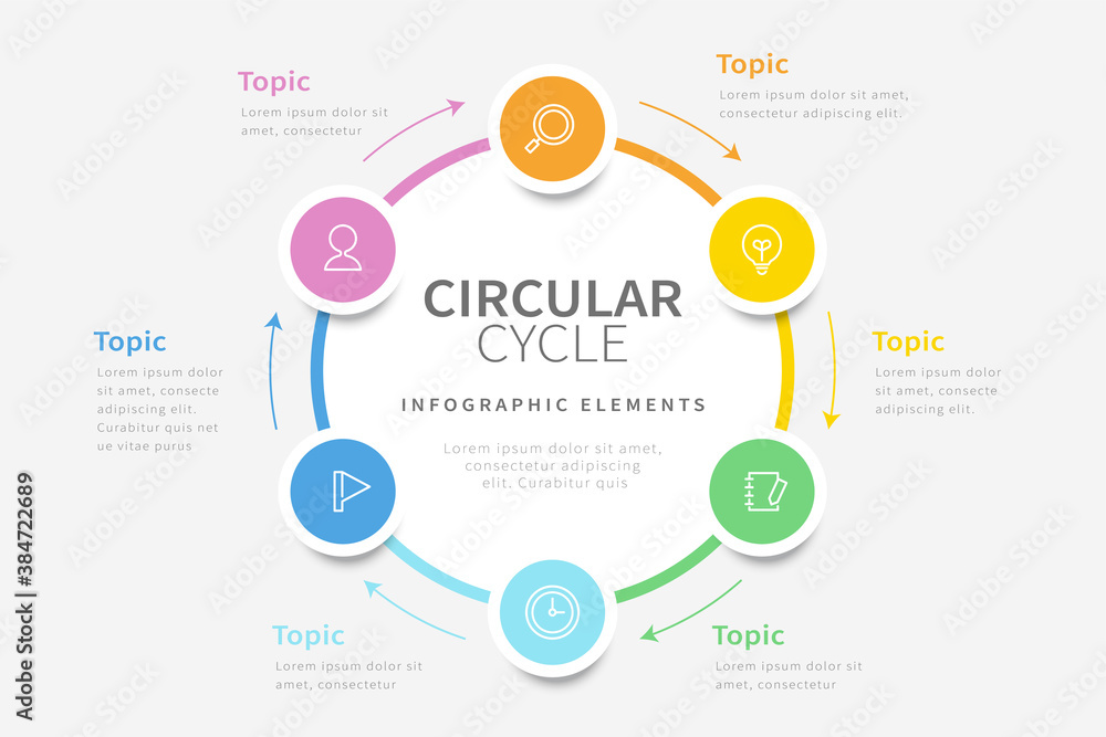 Circular cycle infographic design Stock Vector | Adobe Stock