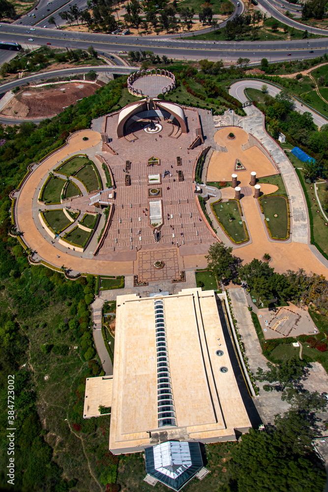 an aerial cityscapes and landscape photography of Islamabad city , a ...