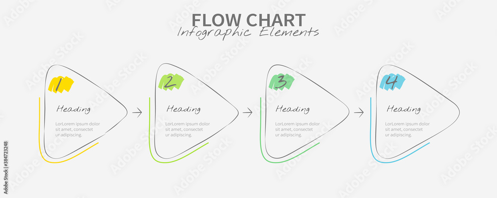 Hand-drawn flow chart infographics Stock Vector | Adobe Stock