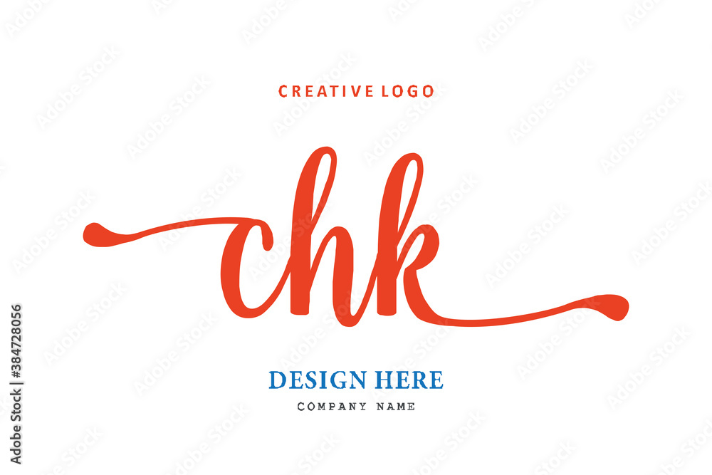 simple CHK letter arrangement logo is easy to understand, simple and ...