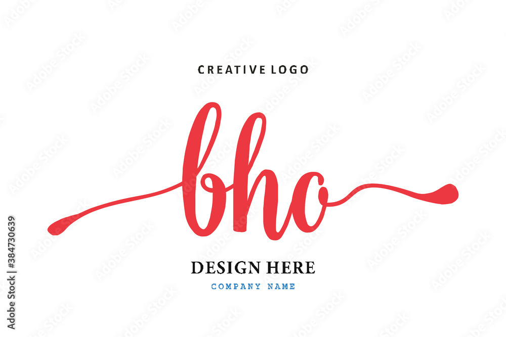 pharmacy logo composition of the letter BHO is simple, easy to ...