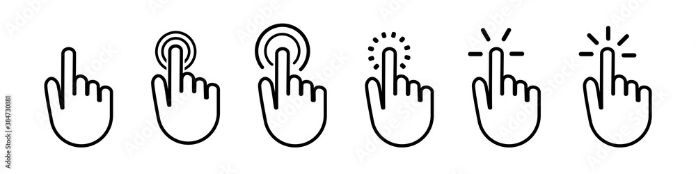 Click icon, mouse cursor vector pointer. finger point web internet link ...