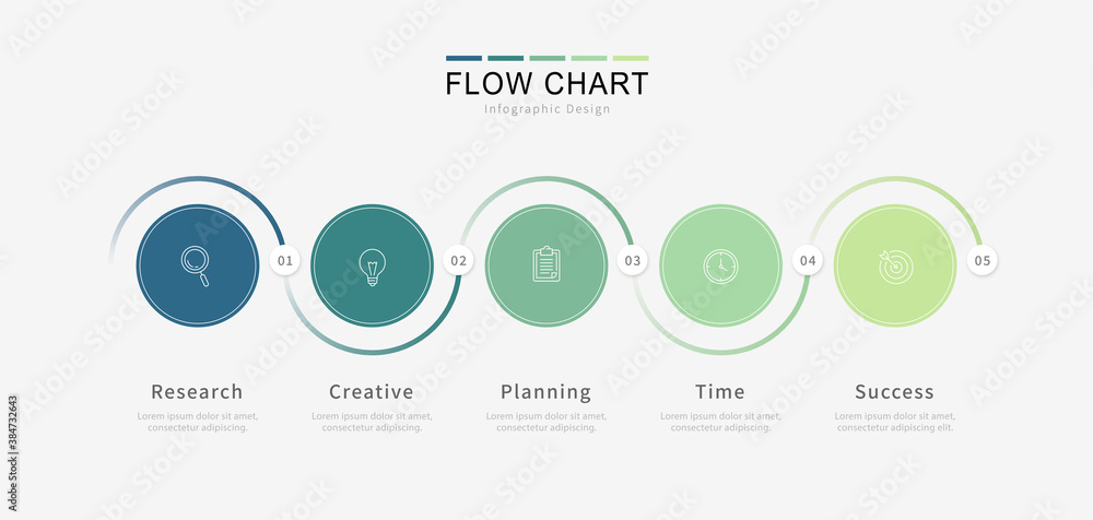 Flow chart infographic design Stock Vector | Adobe Stock