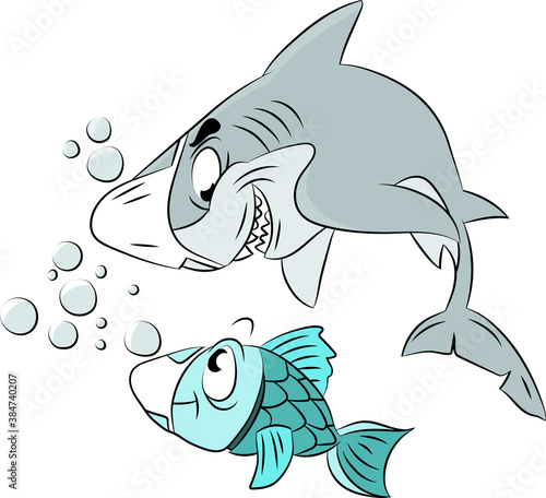 Shark Eating Fish Clipart Cartoon