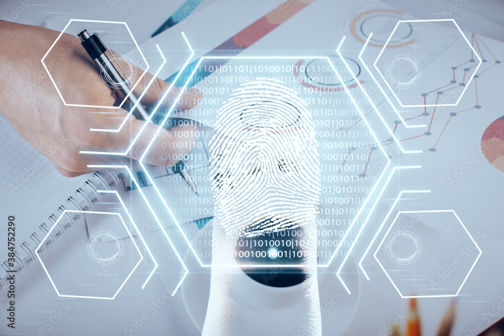 Fingerprint scan provides safe access with biometrics identification ...