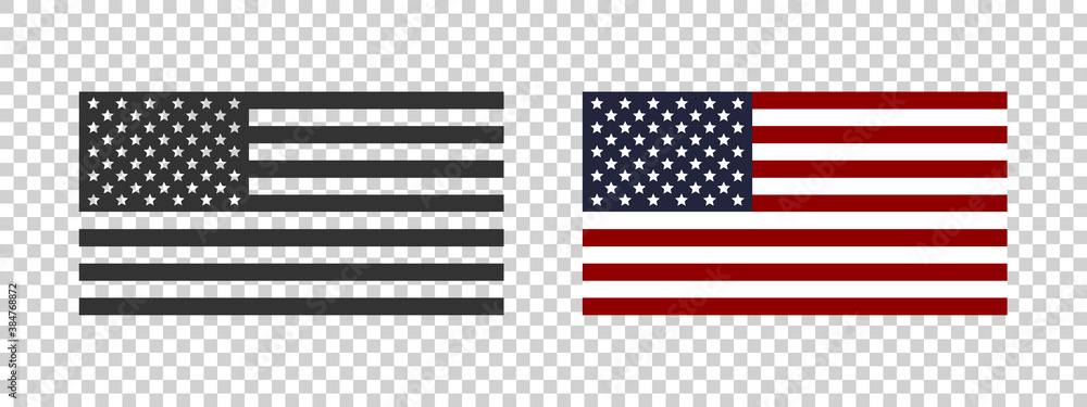 USA flag. American flag concept. USA flags on transparent background ...