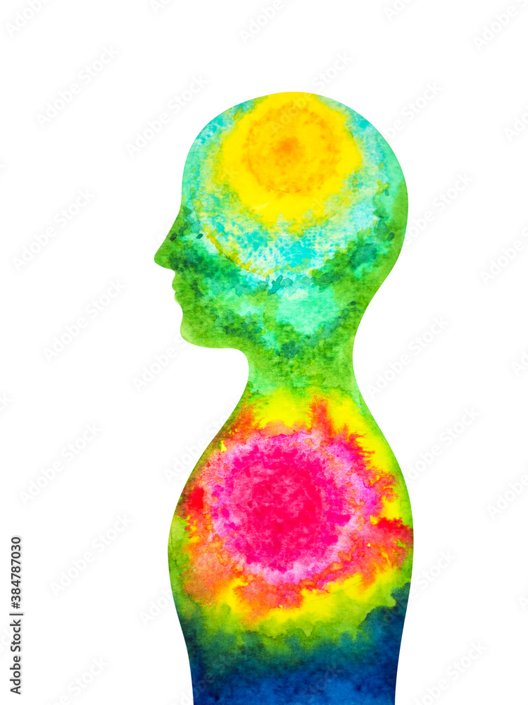 human head abstract art mind spiritual mental health therapy watercolor ...