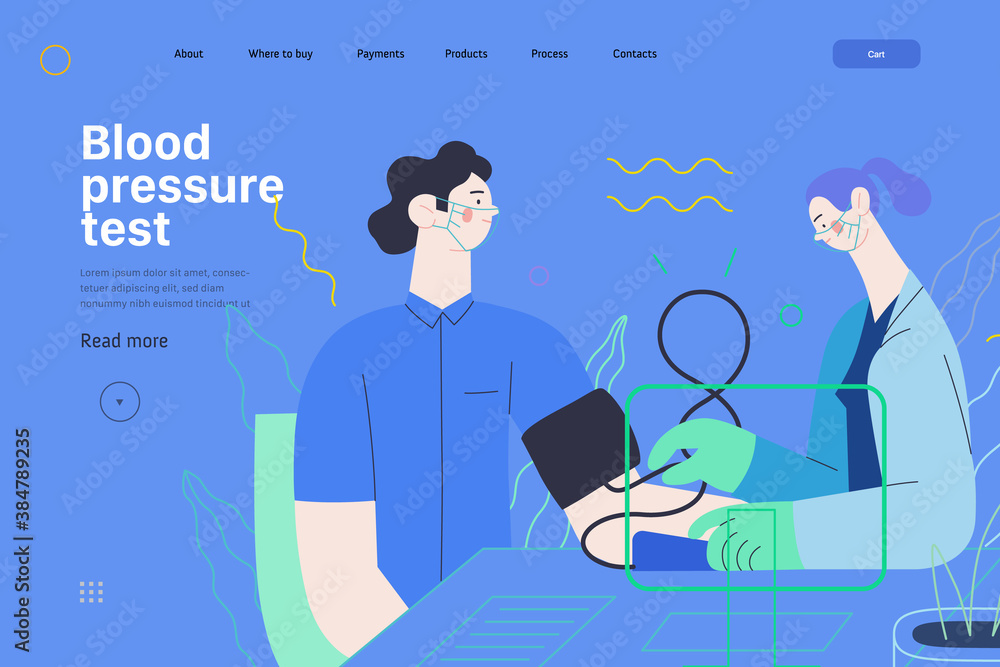 Medical Tests Template Blood Pressure Test Modern Flat Vector