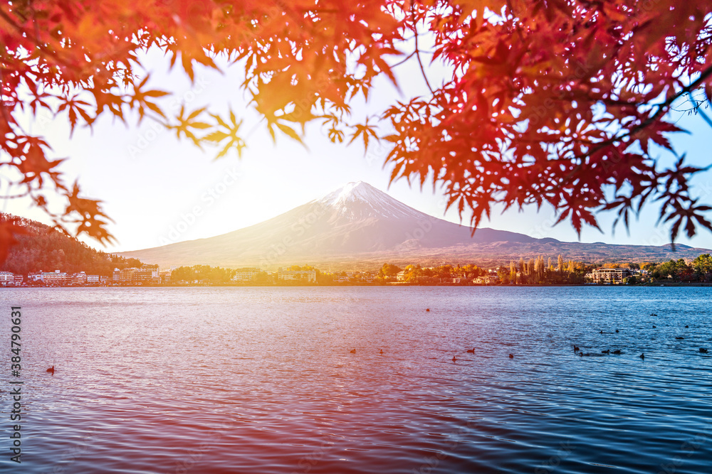 Colorful Autumn in Mount Fuji, Japan - Lake Kawaguchiko is one of the ...