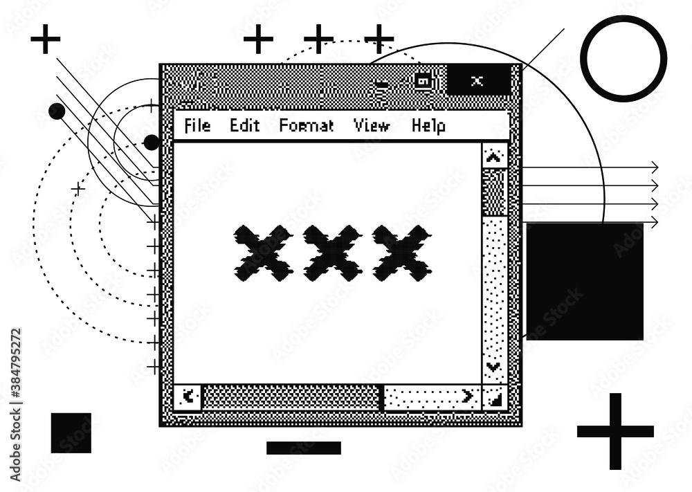 Old user interface windows, retro message box with buttons. Vaporwave ...