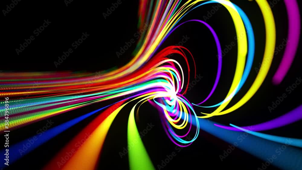 abstract looped background in 4k with multicolor light streaks, light ...
