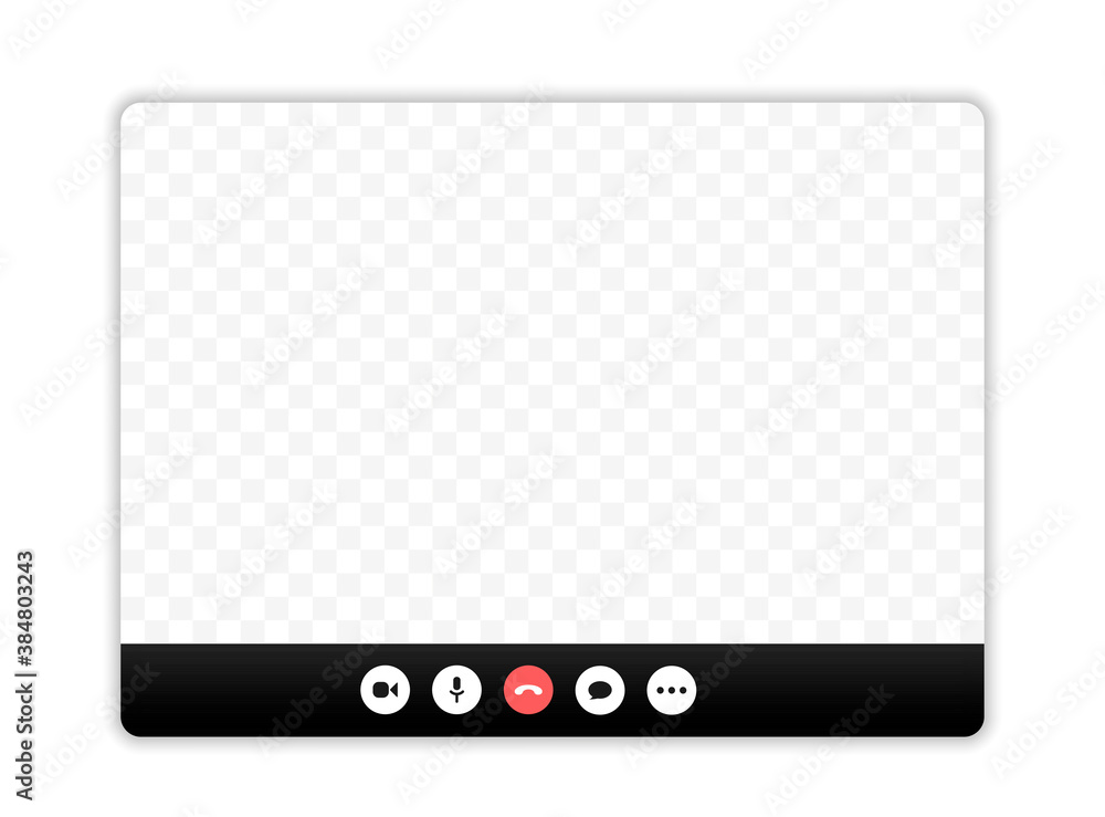 Video call screen template. Video call interface. Vector page of the ...