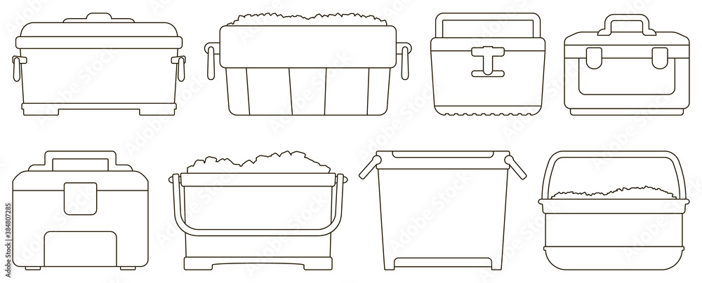 Box for ice vector illustration on white background. Isolated outline ...