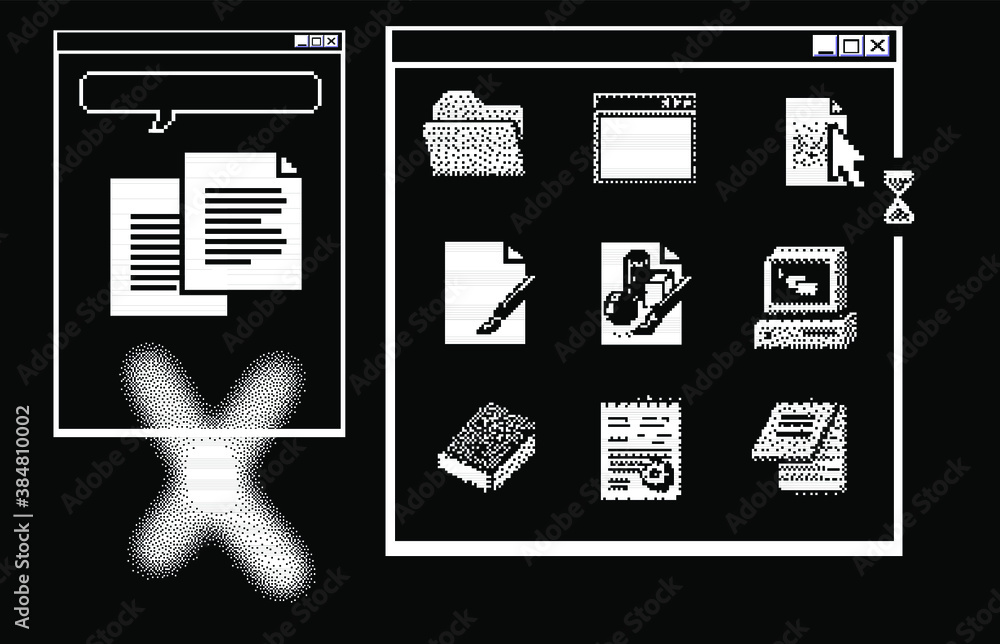 Old user interface windows, retro message box with buttons. Vaporwave ...