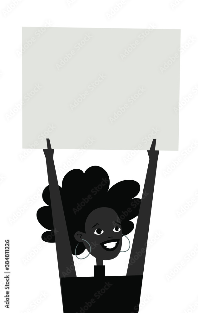 Young Black Female Character. Cartoon Style People. Black Lives Matter ...