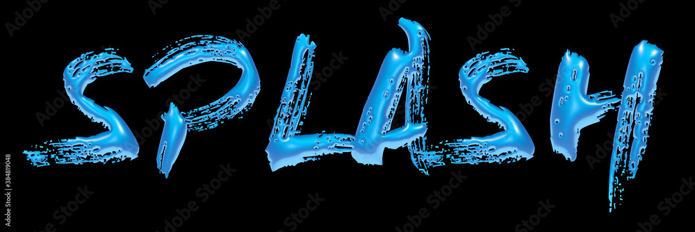 3d water alphabet, splash, uppercase and lowercase, 3d illustration ...