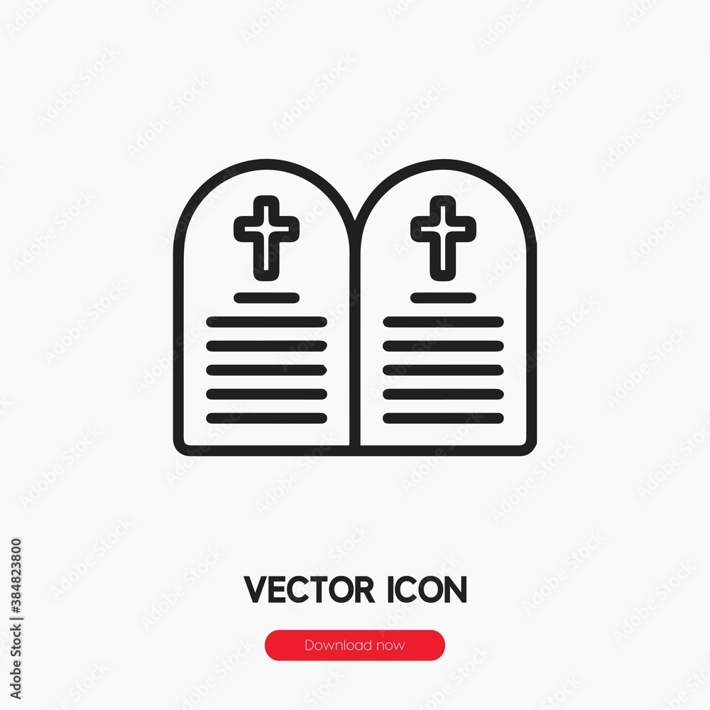 ten commandments icon vector. Linear style sign for mobile concept and ...