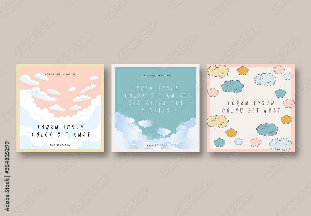 Cloud Social Media Posts Stock Template | Adobe Stock