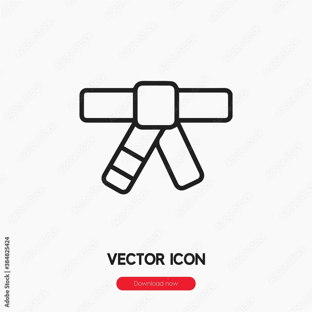 karate belt icon vector. Linear style sign for mobile concept and web ...