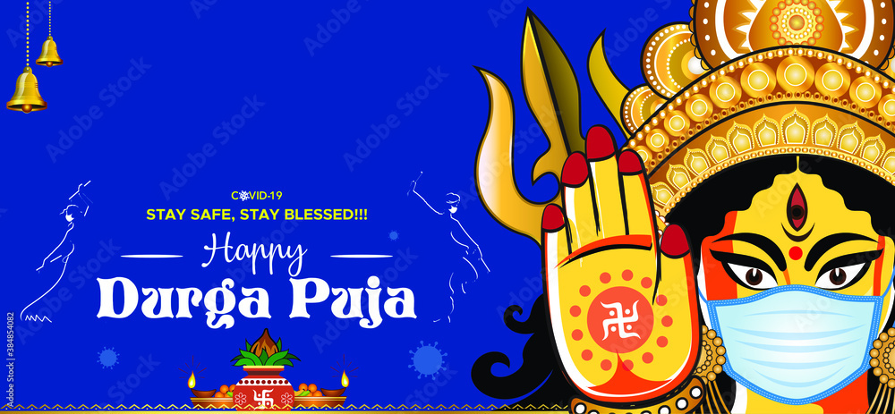 Happy Durga Puja, dandiya dance and Navratri Festival celebration of ...