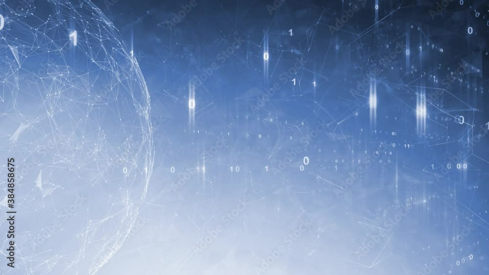 Artistic computer network binary numbers cyberspace with lines And 3d ...