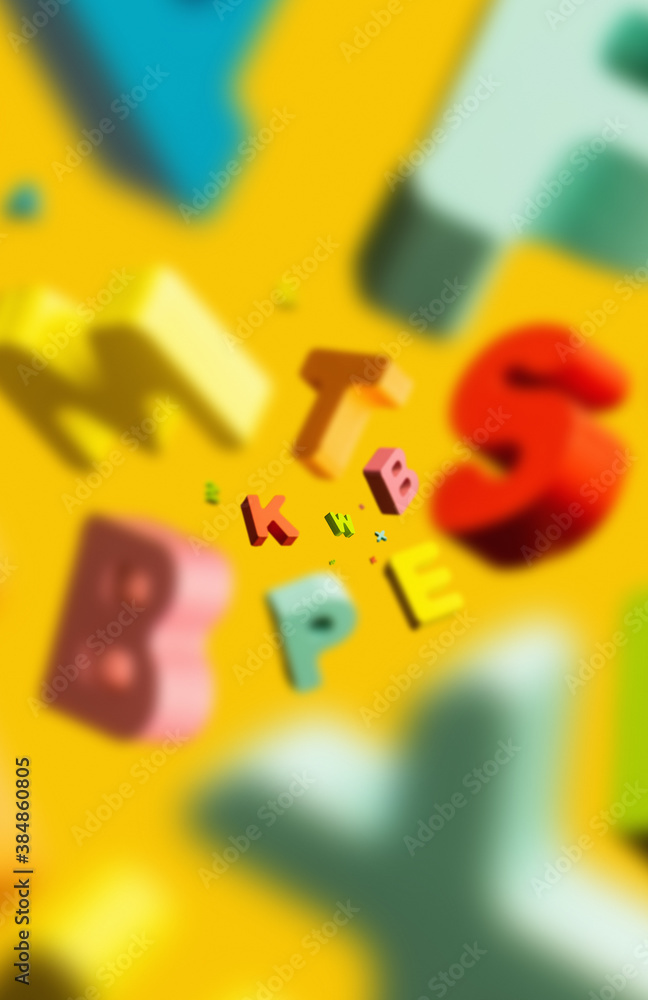 Colorful Letters Flying Stock Photo | Adobe Stock