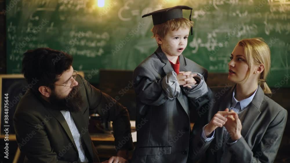 Home distance learning. Teachers studying homework in class at home ...