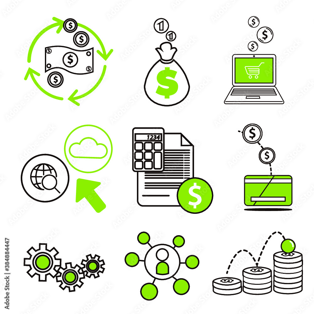Iconos Financieros vector de Stock | Adobe Stock