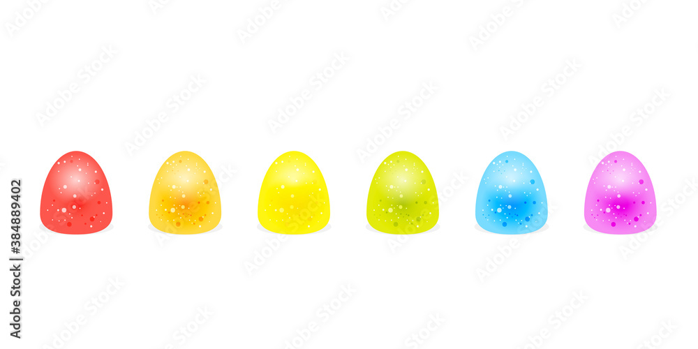 Rainbow gumdrop icon set. Clipart image isolated on white background ...