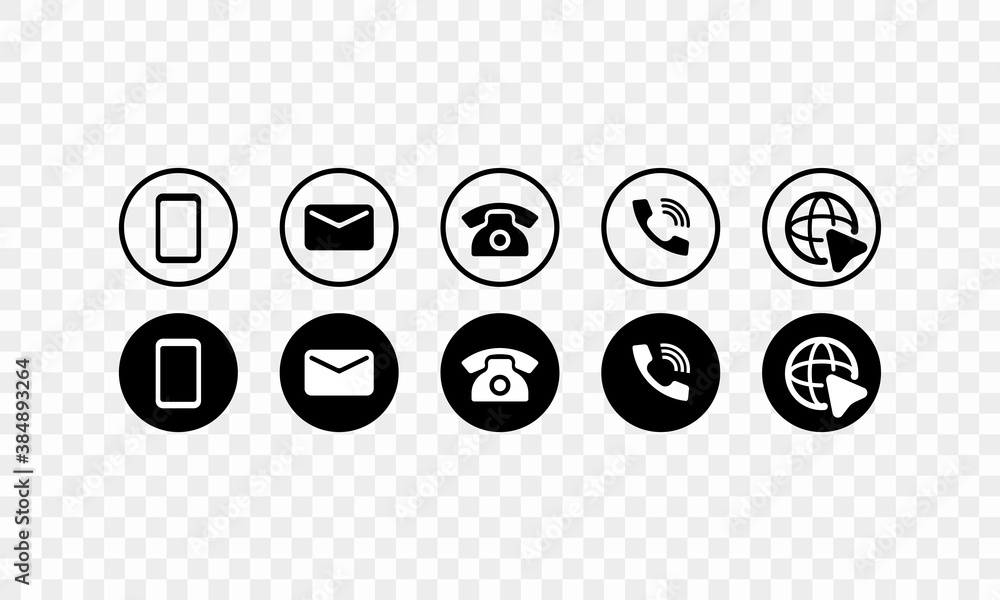 Contact icon set. Website set icon. Symbol for web site. Vector EPS 10 ...