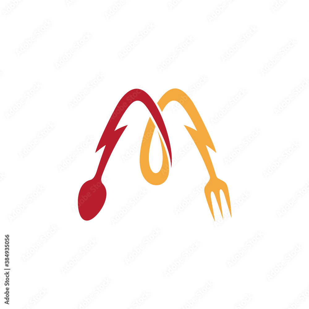 Letter M food restaurant logo template Stock Vector | Adobe Stock