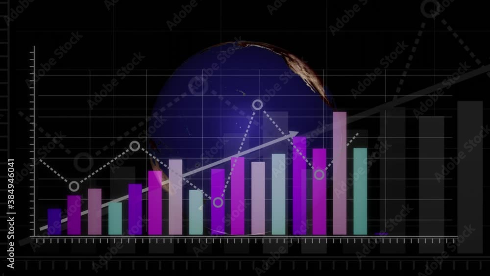 Vidéo Stock Growing financial chart bars diagrams showing increasing ...