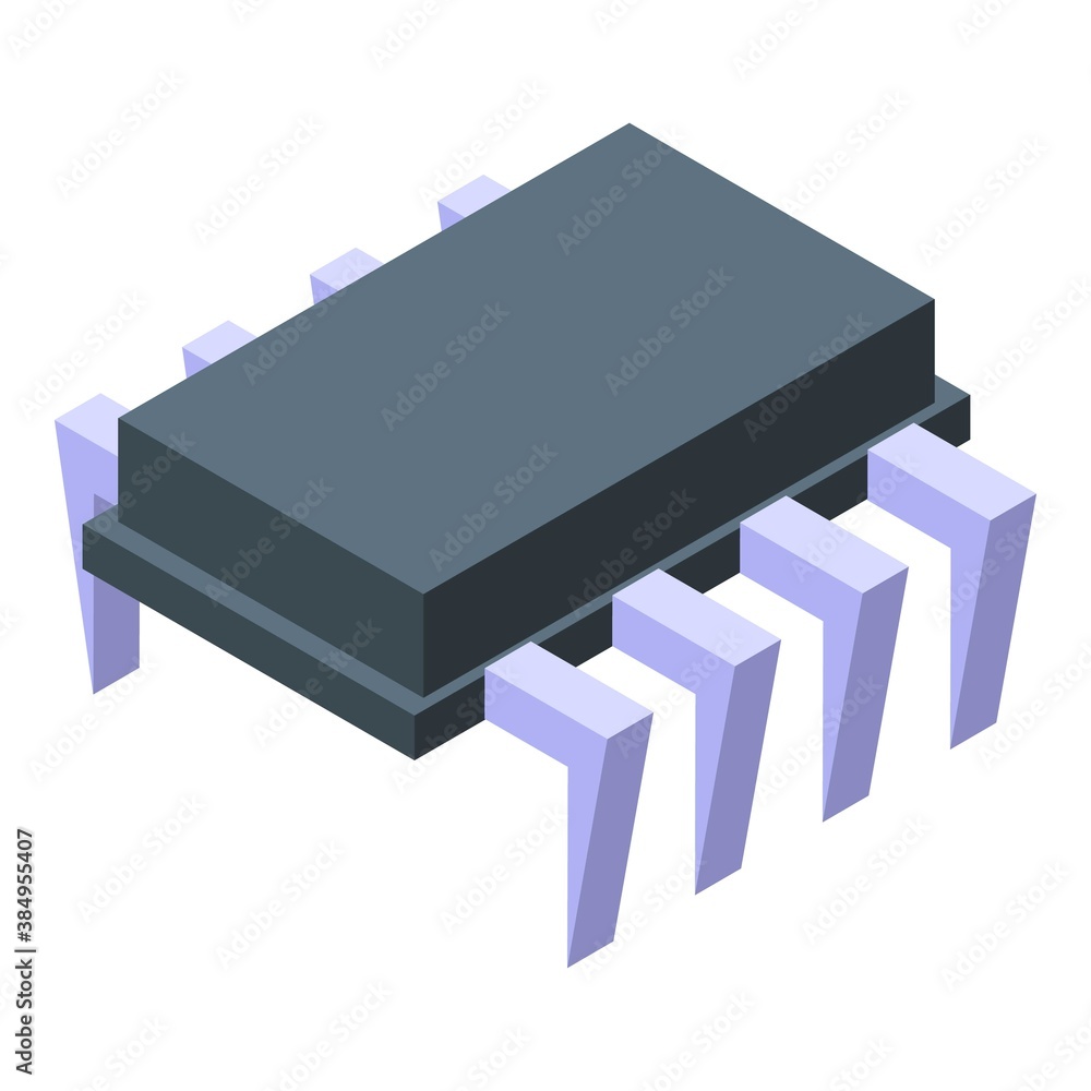 Voltage regulator circuit icon. Isometric of voltage regulator circuit ...