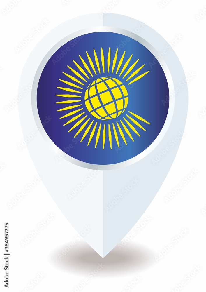 Vetor de Flag of the Commonwealth of Nations, location icon for ...